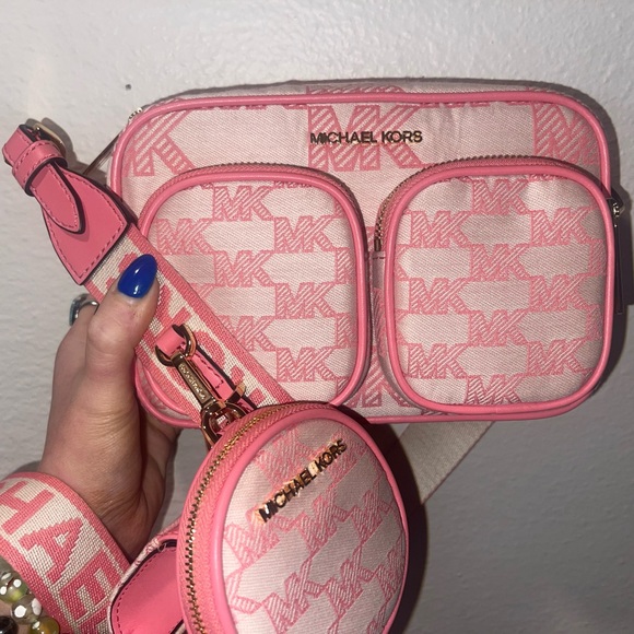 MICHAEL Michael Kors | Bags | Hot Pink Mk Crossbody With Attachments ...